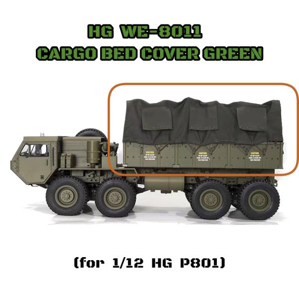 WE-8011素材(幌):コットン素材(骨組):スチール重量:237gカラー:ODグリーン1/12 HG P801 専用品幌のカラーはボディーに合わせたODグリーン(オリーブドラブ)荷台に骨組みを立てて頂き、幌を被せてから付属のロープで荷台...
