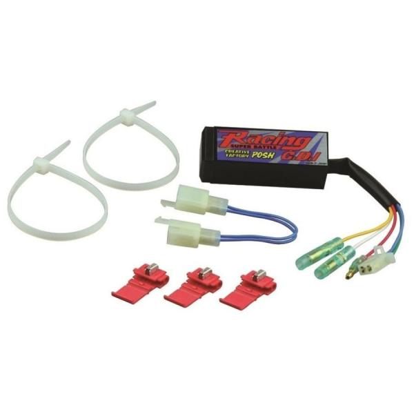 スーパーバトル CDI適合車種：NSR50 -92NS50F -92Racing C.D.I. スーパーバトルは、リミッターを排除しただけでなく、すぐれた点火特性により、ノーマルをはるかにしのぐ出力特性を確保。