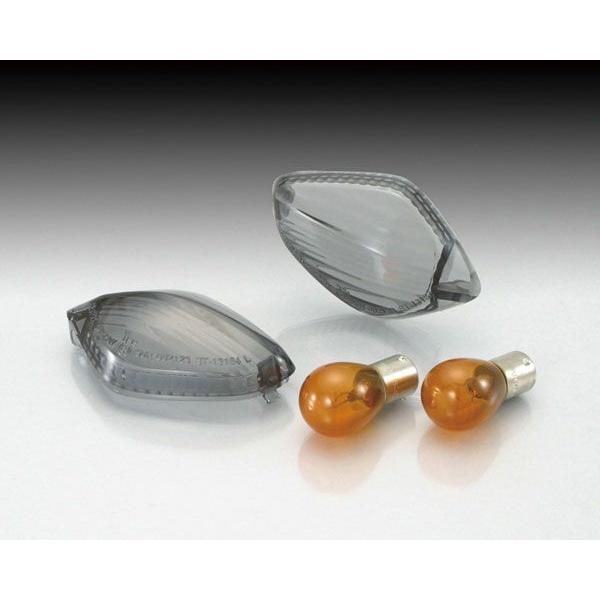 品番：807-1432110商品内容：■ノーマルのレンズを交換する、お手軽なドレスアップパーツです。レンズに応じたバルブも一式付属しています。■レンズカラー ： スモーク■タイプ ： リア○ノーマルウインカーレンズ交換タイプ○左右1SET○...