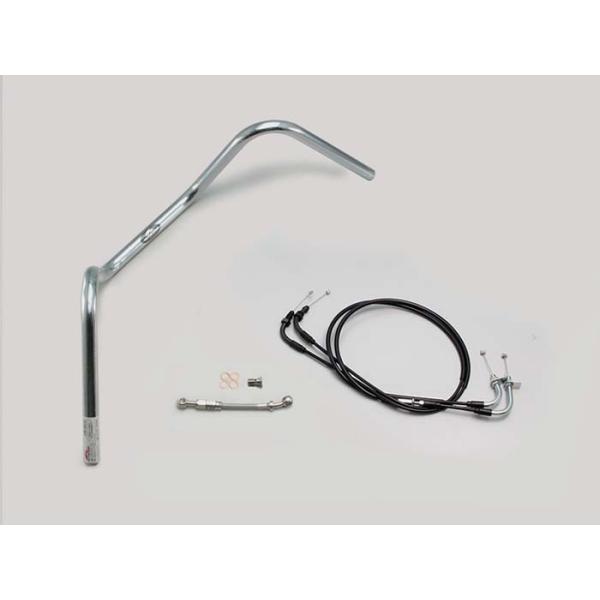 バイクパーツ カスタム ハンドル ハリケーン HURRICANEハンドルと必要なケーブル＆ホースSET　ハンドル穴開け加工が必要付属 スロットルケーブル・ブレーキホース※ブレーキホースはABS車ジョイント仕様別途 ハーネスの延長 サイドキャ...