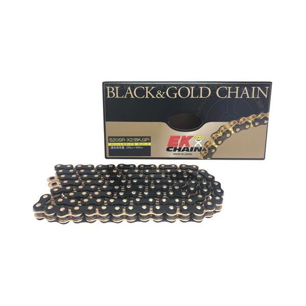 メーカー品番：520SRX2(BK/GP)-120L-MLJカラー：ブラック/ゴールドタイプ：シールチェーン(QXリング)単位：1本セット内容/付属品：付属ジョイント：MLJ(カシメジョイント)