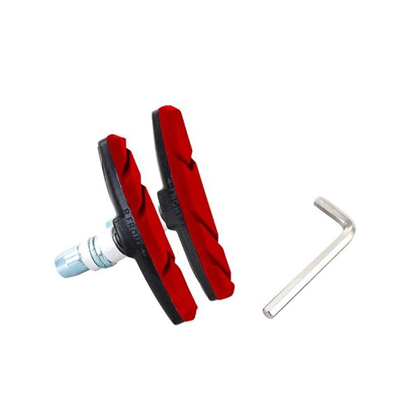 適合車種：MTB、クロスバイクなどカラー：レッド商品サイズ：7.0*3.7*1.5 cm単位：1ペアセット内容/付属品：ブレーキシュー*1ペア 六角レンチ*1