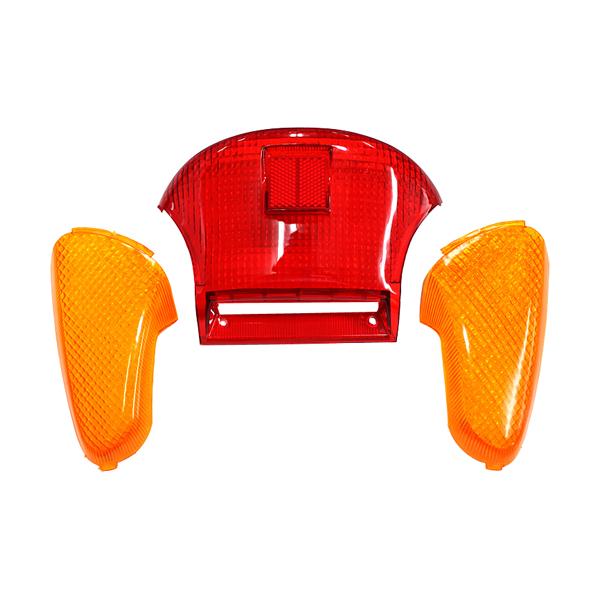 適合車種：レッツ2｜ジーツー(CA1KA/CA1PA/CA1PB)タイプ：テールライトレンズ単位：1セットセット内容/付属品：テールレンズ、ウィンカーレンズ左右