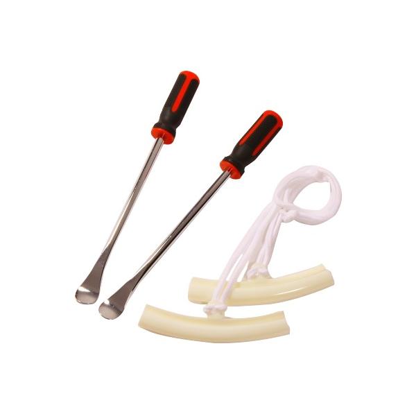 メーカー品番：TOOL371タイプ：バイク用_自動車用商品サイズ：レバーサイズ：全長300mm単位：1セットセット内容/付属品：タイヤレバー2本、リムプロテクター1セット(2コ入)