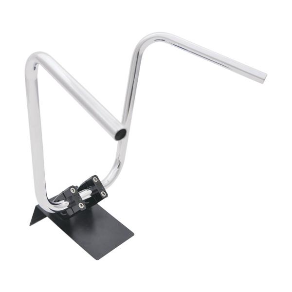 メーカー品番：D00024Cカラー：クロームメッキ商品サイズ：全高：430mm 全幅：550mm ホルダー取付部の有効幅：95mm プルバック：260mm 内入角度：70度 前傾角度：100度 外径：φ22.2 肉厚：2mm単位：1本