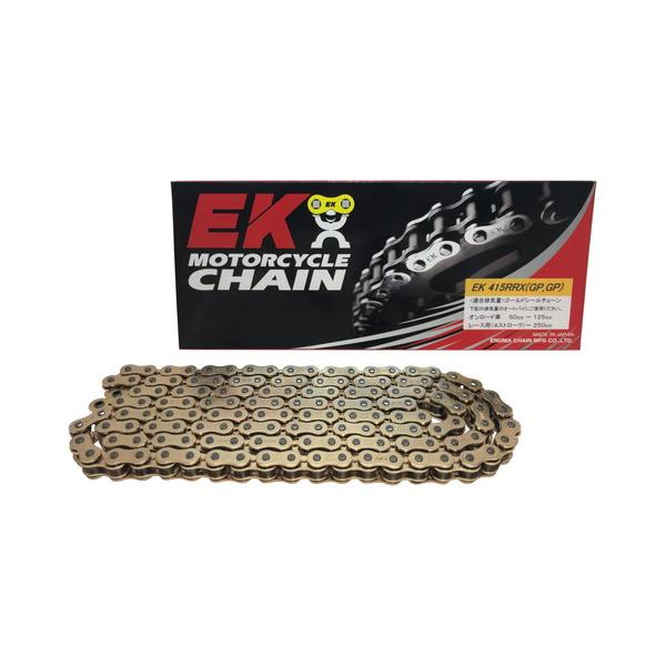 メーカー品番：415RRX(GP/GP)-120L-SKJカラー：ゴールドタイプ：シールチェーン(QXリング)単位：1本セット内容/付属品：付属ジョイント：SKJ(セミプレスクリップジョイント)