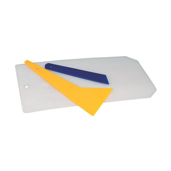 商品サイズ：ヘラサイズ：(大)90mm・(小)30mm単位：1セットセット内容/付属品：プラスチック盛り板×1・ヘラ大×1・ヘラ小×1。