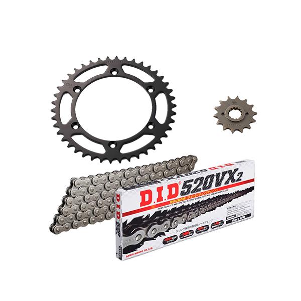 メーカー品番：DK-03適合車種：KLX250[01-14]カラー：スチールタイプ：MT駆動系単位：1セットセット内容/付属品：フロントスプロケット×1、リアスプロケット×1、チェーン×1、カシメジョイント×1