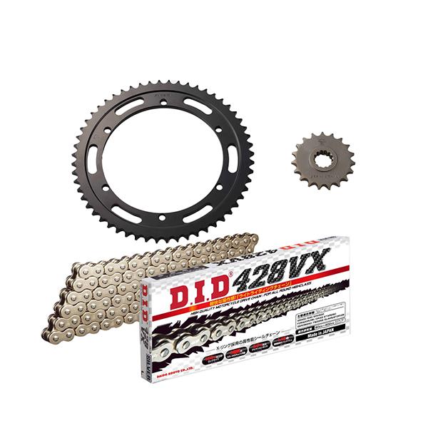 メーカー品番：DY-05適合車種：SR400[88-21]カラー：スチールタイプ：MT駆動系単位：1セットセット内容/付属品：フロントスプロケット×1、リアスプロケット×1、チェーン×1、カシメジョイント×1