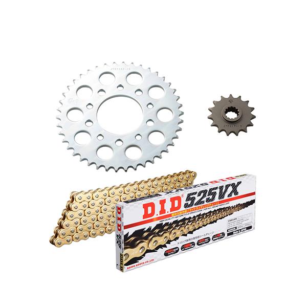 メーカー品番：DH-09G適合車種：CB400SF[92-98]カラー：ゴールドタイプ：MT駆動系単位：1セットセット内容/付属品：フロントスプロケット×1、リアスプロケット×1、チェーン×1、カシメジョイント×1