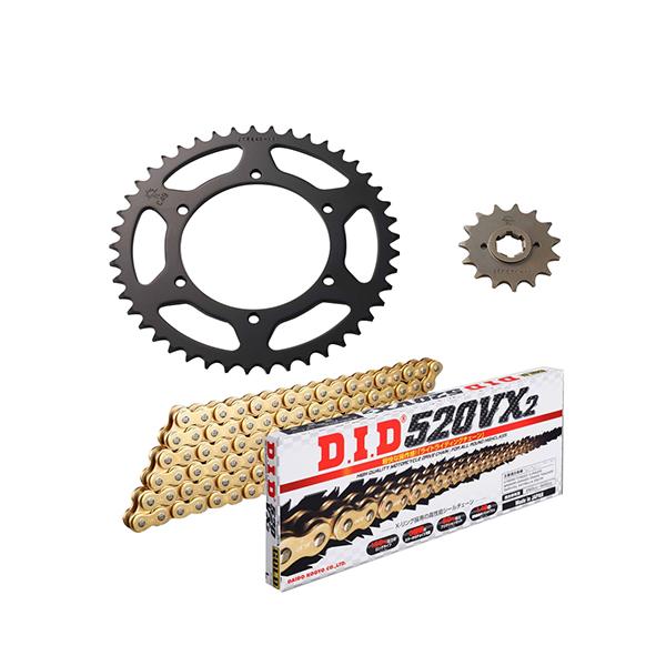 メーカー品番：DY-06G適合車種：XJR400[93-08]カラー：ゴールドタイプ：MT駆動系単位：1セットセット内容/付属品：フロントスプロケット×1、リアスプロケット×1、チェーン×1、カシメジョイント×1