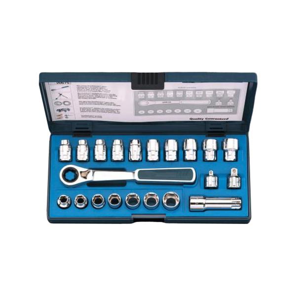 メーカー品番：EA617CC-55単位：1セットセット内容/付属品：21点セット 貫通式ソケット： 10・11・12・13・14・15・16・17・18・19mm、3/8”・7/16”・1/2”・9/16”・5/8”・11/16”・3/4”...