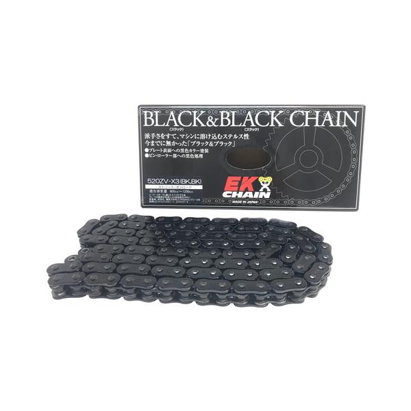 メーカー品番：520ZVX3(BK/BK)-102L-MLJカラー：ブラック/ブラックタイプ：シールチェーン(NXリング)単位：1本セット内容/付属品：付属ジョイント：MLJ(カシメジョイント)