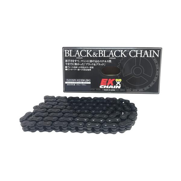 メーカー品番：520SRX2(BK/BK)-106L-MLJカラー：ブラック/ブラックタイプ：シールチェーン(QXリング)単位：1本セット内容/付属品：付属ジョイント：MLJ(カシメジョイント)