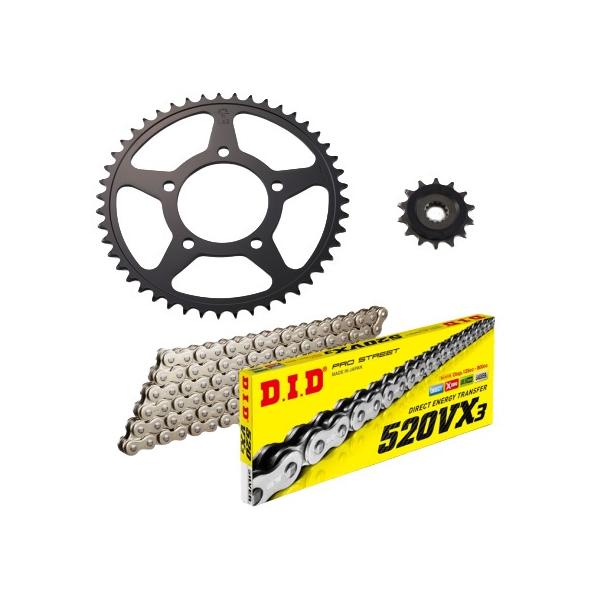 メーカー品番：DS-09S適合車種：V-STROM250[17-20]カラー：シルバータイプ：MT駆動系単位：1セットセット内容/付属品：フロントスプロケット×1、リアスプロケット×1、チェーン×1、カシメジョイント×1