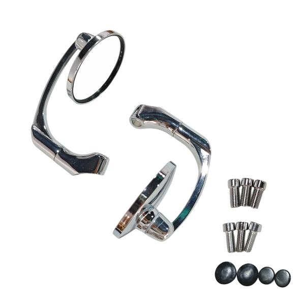 カラー：メッキタイプ：丸型商品サイズ：ハウジング直径：85mm単位：1セット(左右)セット内容/付属品：2本(左右セット) 付属ネジ：10mm正×2、10mm逆×1、8mm正×2、8mm逆×1