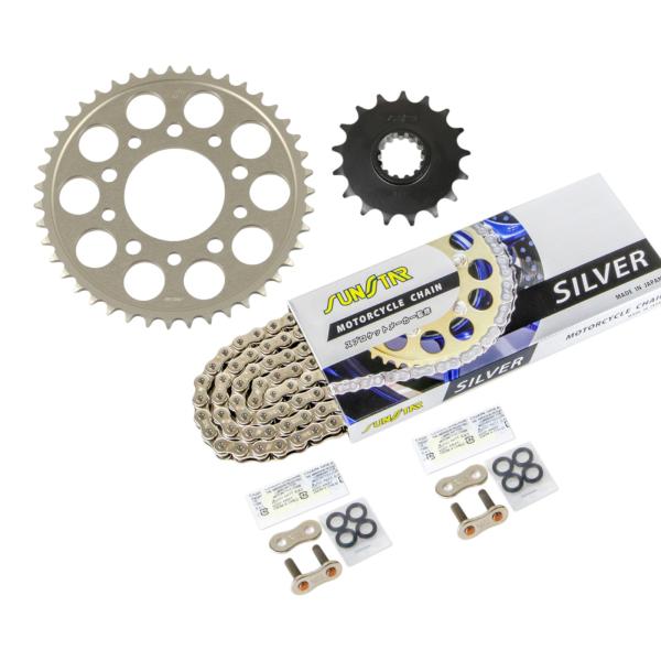 メーカー品番：KS45012適合車種：CB1000 SUPER FOUR T2[94-97]カラー：シルバータイプ：MT駆動系単位：1セット(3点入)セット内容/付属品：【セット内容】 フロント品番：410-17(17T) リア品番：RH-...