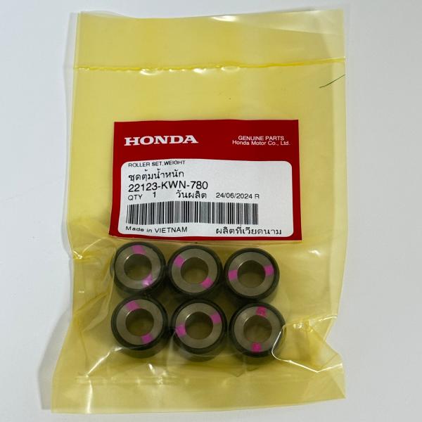 【商品内容】■セット内容：HONDA純正 ウエイトローラー 1セット（6個入り) ■Parts No.：22123-KWN-780【商品説明】■HONDA純正ウエイトローラー。ご所有のバイクに取り付け可能か適合表等でご確認お願い申し上げます。