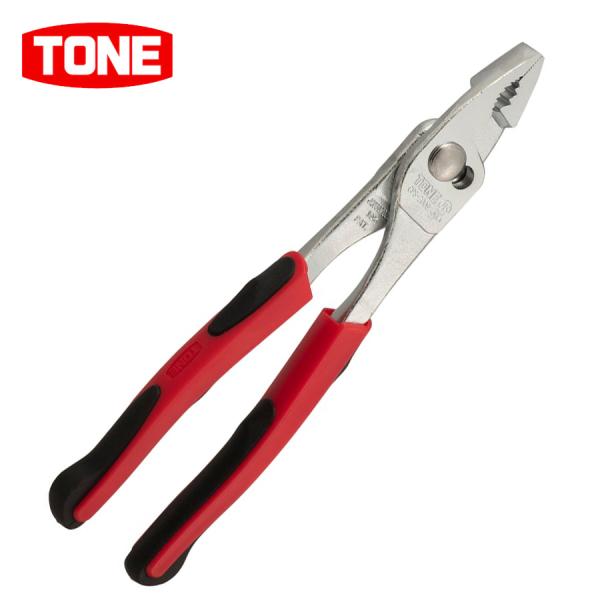 TONE コンビネーションスリムプライヤ　マスターグリップ  CPS-200Gつかむ物の大小によって口の開き方が２段階に変えられます。先端がスリムタイプで、狭い場所での作業に最適です。物をつかむ、パイプなどを回す、線を切る作業に。・握りやす...
