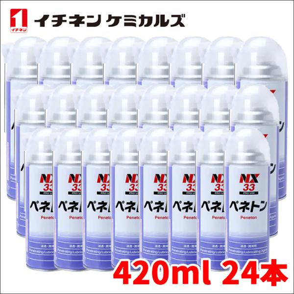 イチネンケミカルズ ぺネトン NX33 420ml 24本2種類のスプレー方式 逆さ吹きOK 無臭タイプ PRTR非該当 有機即非該当錆び付いて固着したボルトナットに、特に固着のひどいマリン製品等に！●特徴・浸透性が非常に良く、固着したボル...