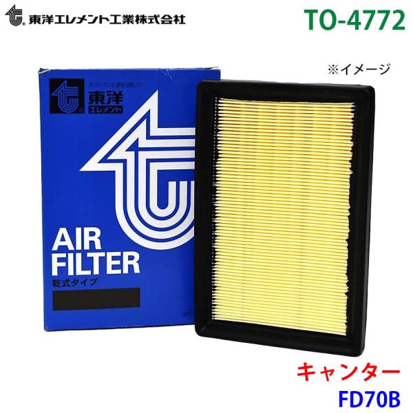 東洋エレメント エアエレメント TO-4772適合車種車種：ミツビシ キャンター型式：FD70Bエンジン型式：4M42年式：H19.06〜H23.07純正品番：ME416839
