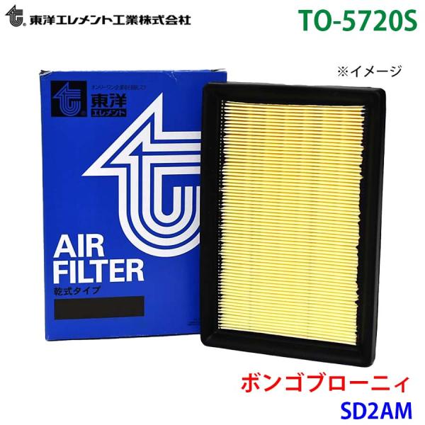 東洋エレメント エアエレメント TO-5720S適合車種車種：マツダ ボンゴブローニィ型式：SD2AMエンジン型式：R2年式：H02.08〜純正品番：R209-13-Z40