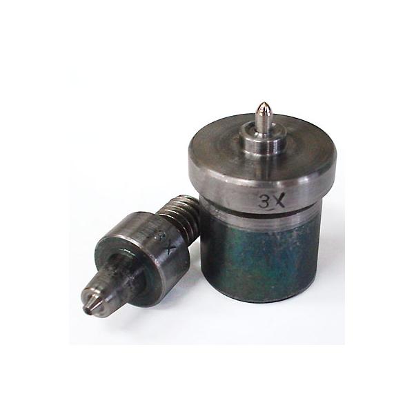 3mm径の電気ハトメ「ハトメ3×2」「ハトメ3×3」の等ための工具。ハンドプレス機に取付けて、ハトメ打機にするための治具パーツです。日本の工場で製造しています。