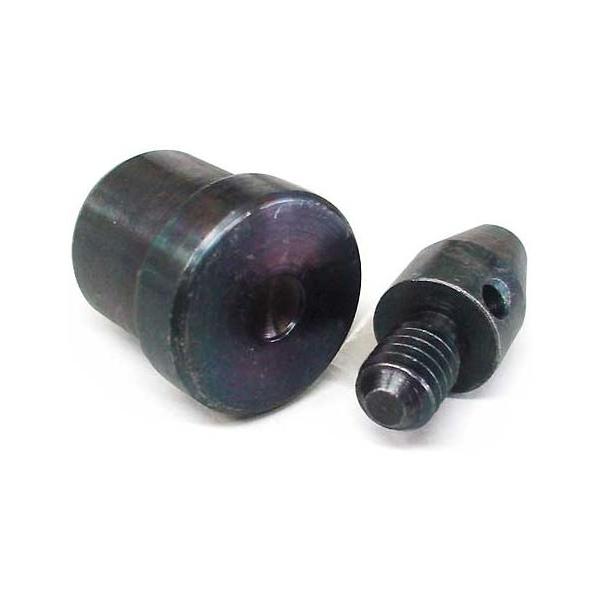 頭の直径6mm両面小カシメ専用、ハンドプレスで打つための駒です。お持ちのハンドプレス機にとりつけて、両面の小カシメを打つための治具パーツ。両面小カシメであればどういったものでも打ち込むことができ、足並・足長・足短といった足の長さを気にせずお...