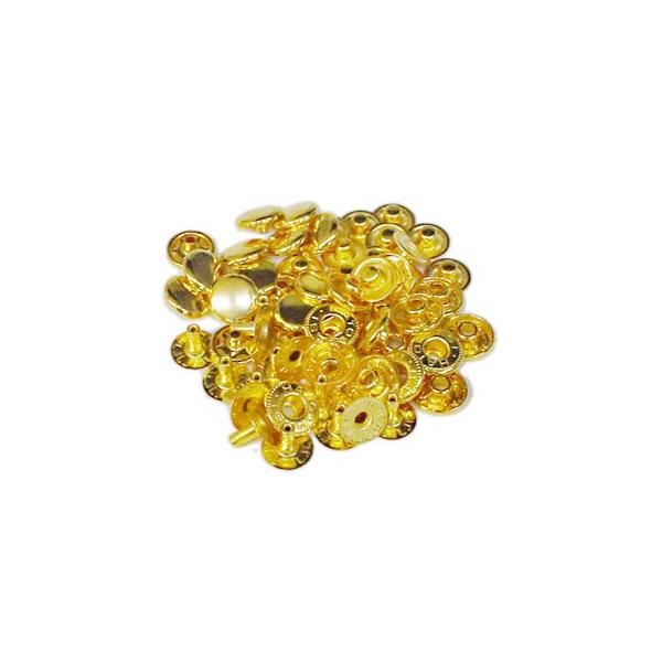 頭10mmの小さいバネホック、手芸分野でも多く使われている「バネホックNo1」です。糸で縫い付けるのではなく、金属製の工具をつかって叩いて変形して固定させます。きちんとした工具を使うことで、外れにくく安定した付け外しを実現します。当店では、...