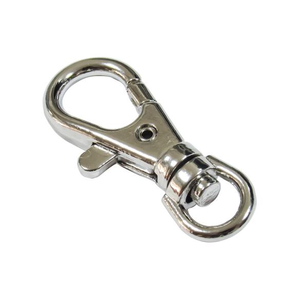 紐通しの部分が幅8mm対応になっているナスカンです。接続部分が回転リングになっておりアクセサリー金具、キーホルダー雑貨にお使いいただけます！