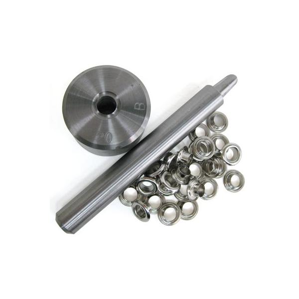 アイレット20(8.5mm)手打棒と、お好きなアイレット20を選んでご購入いただけるセット商品です。 工具本体は生鉄ですので、鉄錆が浮かないよう使い終わり収納する前にはさっと拭いて保管ください。 ・入門用アイレット20(8.5mm)手打棒1...