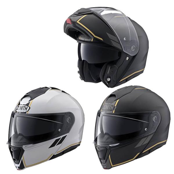 フルフェイスルックとシステムの快適性を両立したサンバイザー付きバイク用システムヘルメット"YJ-21 ZENITH"に、王道のセンターストライプにピンストライプ、ツーポイントグラフィックを施した、スポーティーながらも落ち着いたシックなデザイ...