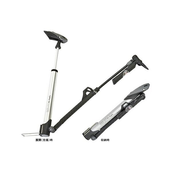 携帯用マイクロフロアポンプ米／仏バルブに対応した、高性能携帯フロアポンプ。重量：200g