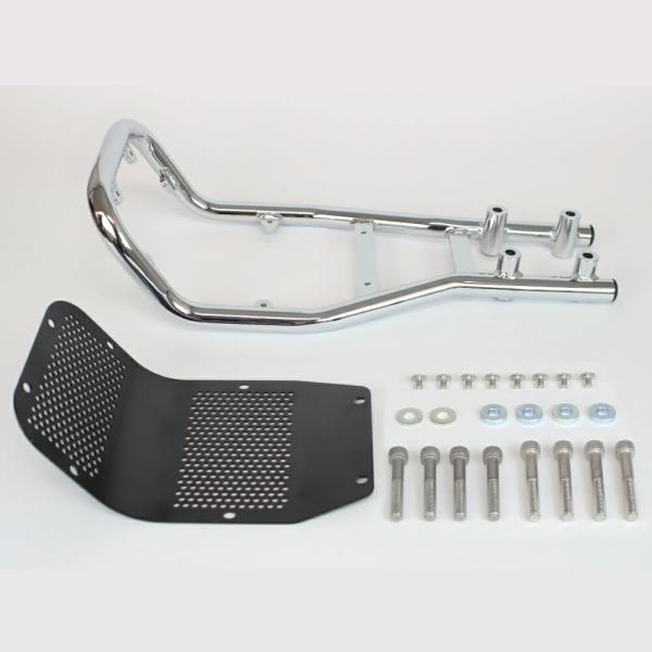クランクケース、シリンダーヘッドを保護する為のエンジンガードにアルミ製パンチングプレートを加え、デザイン性を高めたエンジンガードキットです。 又、パンチングプレートを採用することでエンジンを保護しながら、エンジンとエキゾーストパイプを効率的...