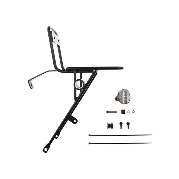 PAS CRAIG専用のフロントキャリヤです。別売りのワイドワイヤーバスケット（Q1HRINY04007）をCRAIGに装着する際に必要となります。材質:スチール（黒塗装）最大積載量：5kg