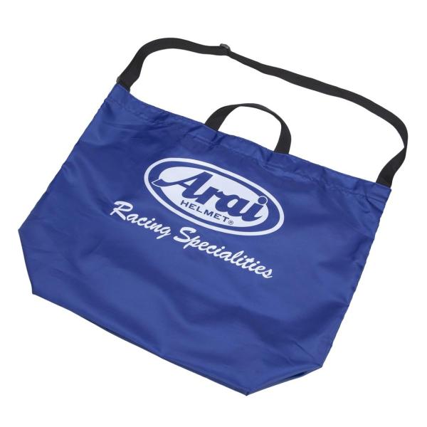 ツーリング先でのヘルメットの持ち運びのために、ポケットへ忍ばせておくのに最適な小さく折りたためるヘルメット・トートバッグ。出先での急なお買い物にもエコバッグとして活躍します。教習所へ通う際にヘルメットを入れてアライヘルメットデビューも素敵で...