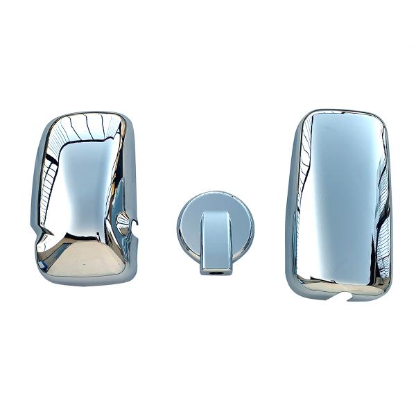 日野 2t エアループ デュトロ メッキ ミラーカバー 3点 セット です。※適応年式にご注意ください！適応車種：・日野 エアループデュトロ （2021.3〜ＯＮ）・トヨタ ダイナ トヨエース （2021.3〜ＯＮ）材質：ABS樹脂 クロム...