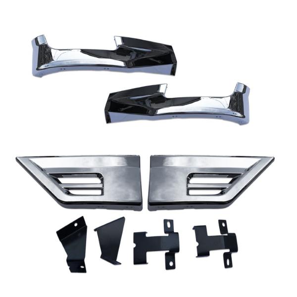 三菱 ふそう ベストワン ファイター 2005年10月以降 ABS製 標準 ワイド メッキ フロント リップ スカート サイド ステップ スカート エクステンション 左右セットです。Ｈ7年10月〜の三菱 ふそう ベストワン ファイター 標準...