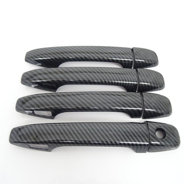 商品説明＞　大人気♪大好評♪新アイテム♪のトヨタ・ダイハツ・スバル用カーボンルックドアハンドルカバーになります。新アイテムになります♪新アイテムになります♪やはりカーボン柄が入るとスポーティーさがすごくでますね♪これカーボン調ですが最近の転...