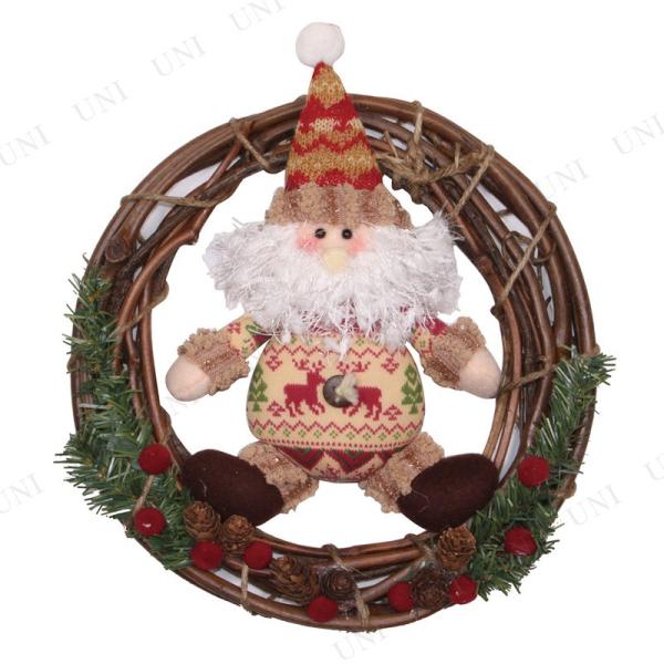 直径25cmの丸型リース。ナチュラルなラタンに可愛いサンタさんとクリスマスにぴったりなモチーフで可愛くアレンジされています。玄関ドアやお部屋に飾ればクリスマスムード満点【キーワード】クリスマスパーティー,パーティーグッズ,雑貨,クリスマス飾...