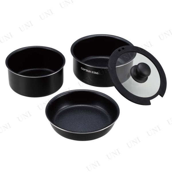 ・アウトドアやご家庭にも使えるフライパン＆鍋の6点セット・はずせるハンドルで重ねてコンパクトに収納・少量の油で調理できるふっ素加工でお手入れ簡単・オーブン調理可能・オール電源対応【キーワード】クッカー,アウトドア用品,キャンプ用品,レジャー...