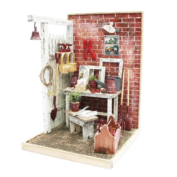 小島隆雄デザインのオシャレなミニチュアワークスキットです。完成したら玄関やお部屋のインテリアに【キーワード】おもちゃ,玩具,オモチャ,ドールハウス,手作りキット,工作,巣ごもりグッズ,洋風,ミニチュアワークスキット ナチュラルガーデニングス...