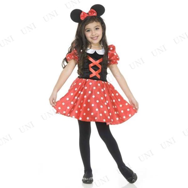 子ども用のドット柄マウスコスチューム。ワンピースとカチューシャのセットです【キーワード】ハロウィン,子供,衣装,コスプレ,キッズ,こども,パーティーグッズ,マウスガール,仮装グッズ,フル仮装,パーティグッズ,衣服,なりきり,変身,イベント,...