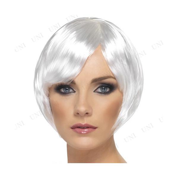 艶やかなホワイトカラーが美しいショートボブスタイルのウィッグです。仮装、コスプレ用にどうぞ【キーワード】KEYショート・ボブ,ハロウィン 衣装,プチ仮装,変装グッズ,パーティーグッズ,かつら,カツラ,髪の毛,かぶりもの,ボブヘアー,仮装グッ...