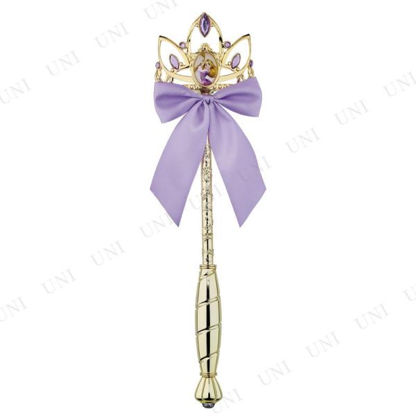 ラプンツェルのカメオ付きワンドです。王冠モチーフにあしらっており、紫のリボンがおしゃれ！パーティーやイベントでの仮装や小道具にいかがですか【キーワード】ディズニープリンセス,塔の上のラプンツェル,杖,ステッキ,ハロウィン 衣装,プチ仮装,変...