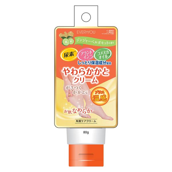 ◆商品説明じんわりポカポカする温感を感じながらフットケア角質ケアのための尿素（保湿成分）を配合かかとが乾燥し硬くなる前にお手入れをしてなめらかで美しい足元へジンジャーベルガモットの香り【使い方】適量を手に取り、清潔な足、かかとになじませます...