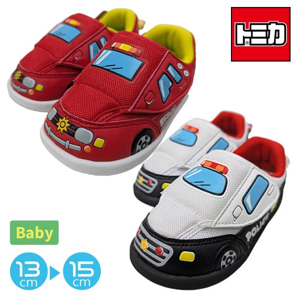 ◆商品説明お子様に人気のトミカベビーシューズ『パトカー』『レスキュー』です。マジックテープ仕様なので着脱簡単！プレゼント・ギフトにもぴったりです♪◆商品情報◇サイズ：13.0cm、14.0cm、15.0cm(3サイズ)◇カラー：ホワイト・レ...