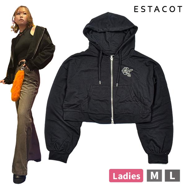 ◆商品説明ESTACOTのミニ裏毛フルジップパーカ胸元のローズビジューがポイントのトレンドショートパーカーショート丈だからスタイルアップ効果バツグン！【ESTACOT （エスタコット）】ヴィンテージをベースに、大人リラクシングカジュアルスタ...