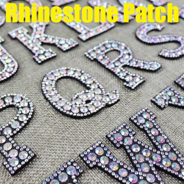 ラインストーンがギッシリのアイロンワッペンです。Tシャルやバッグに貼り付けるだけでオリジナルアイテムに変身大きさサイズなので、１つ付けるだけで存在感がすごい男の子や女の子キッズにかわいいパッチです♪【持ち物の名前付けに】スモックや帽子、通園...