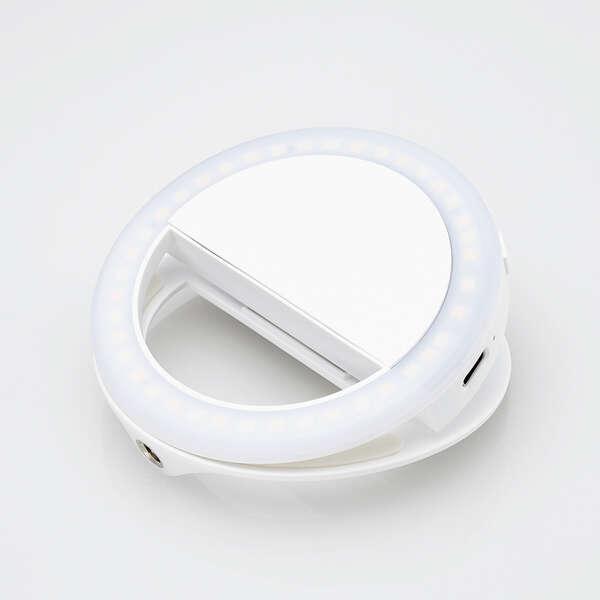 室内でも明るく撮れて好印象!スマートフォンやノートパソコンなどに挟み込んで固定できる、クリップ式タイプのリングライトです。動画配信・オンライン会議・オンライン学習・Web面接などでも使用できます。直径約9cm、重量約54gの軽量コンパクトタ...